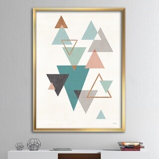 Designart "Geometric hexagons Pattern V" Transitional Framed Art Print ...