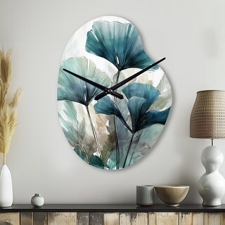 Tropical Palm Leaves Ginkgo II - Palms & Palm Trees Wall Clocks in ...