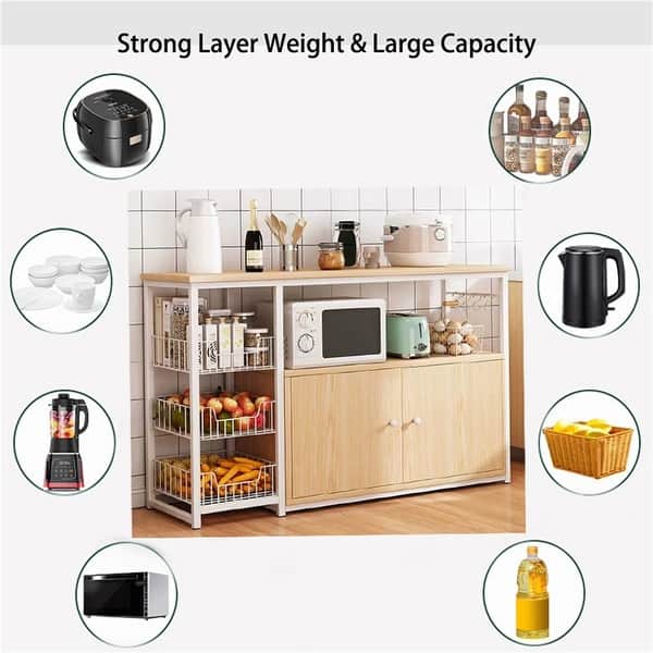 Kitchen Utility Storage Shelf with Cabinet - On Sale - Bed Bath ...