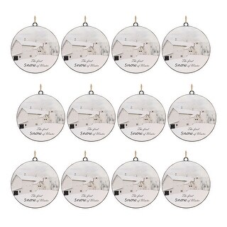 First Snow Disc Ornaments Set of 12 Iron for Christmas Decorations - 6 ...