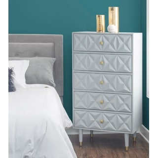 Geometric Patterned Five Drawer Dresser - 52" - Gray - Bed Bath ...