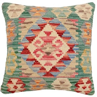 Boho Chic Roger Turkish Hand-Woven Kilim Pillow - 18'' x 18'' - Bed ...