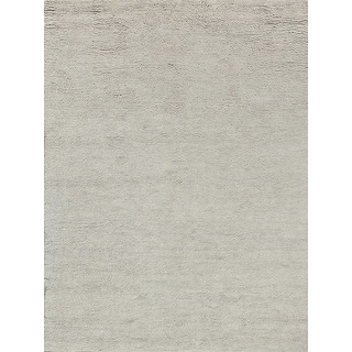 EXQUISITE RUGS Merino Hand-knotted Merino Wool Silver Area Rug. - Bed ...