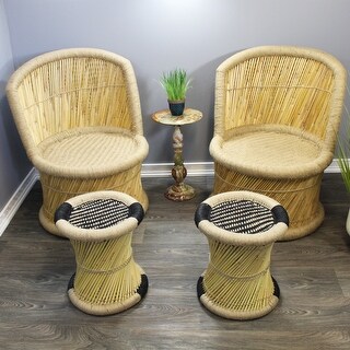 Natural Geo Handwoven Jute Decorative Large Chair - Set of 2 - Bed Bath ...