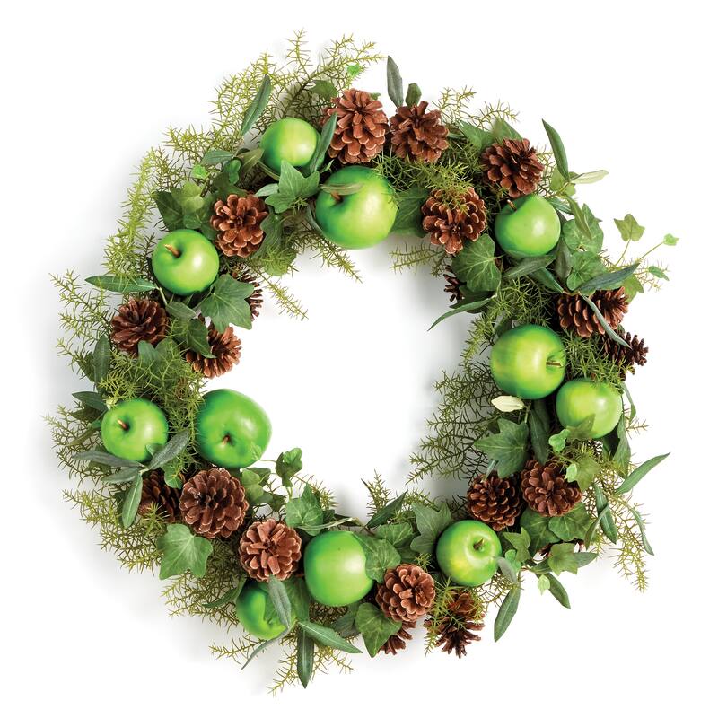 Apple & Mixed Botanicals Wreath 24" - Overstock - 37361897