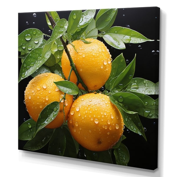 Designart "Fruit Mandarin Orange Pointillism III" Food & Beverage Wall ...