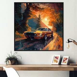 Designart "Muscle Car Late Drives I" Car Muscle Car Framed Wall Decor ...