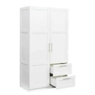 2 Doors 2 Drawers High Wardrobe Multifunction Wardrobe Armoire - Bed ...