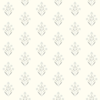 Chesapeake Kova Light Blue Floral Crest Wallpaper - Bed Bath & Beyond ...