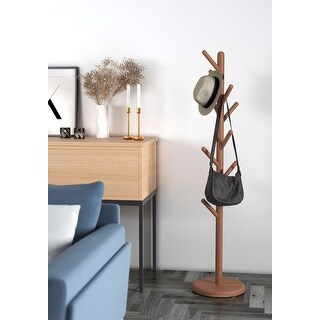 Manada Teak Coat Stand with Round Base - Bed Bath & Beyond - 39890052