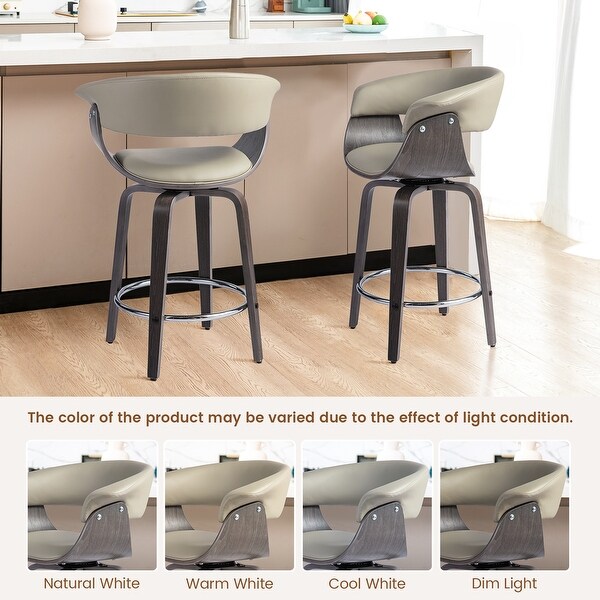 Glitzhome Set of 2 or 4 Modern Counter Bar Height Wooden Swivel Bar Stools On Sale Bed Bath Beyond 31410080