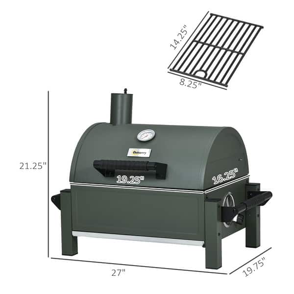 Charcoal BBQ Grill with Ash Catcher and Built-in Thermometer - Bed Bath ...