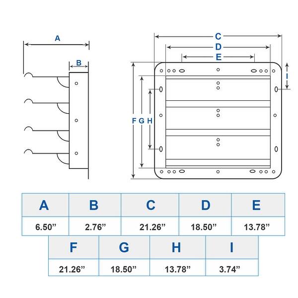 18-Inch Square Aluminum Automatic Gravity Shutter Louver Vent - Bed ...