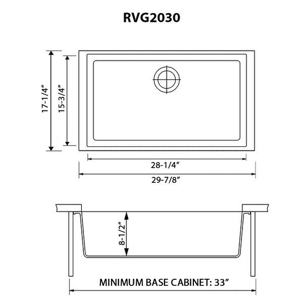 Ruvati 30 x 18 inch Granite Composite Undermount Single Bowl Kitchen ...