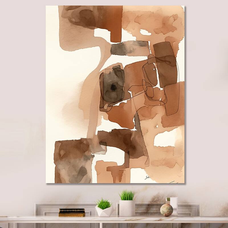Designart 'Liquid Earth Tones I' Abstract Liquid Ink Metal Wall Art ...