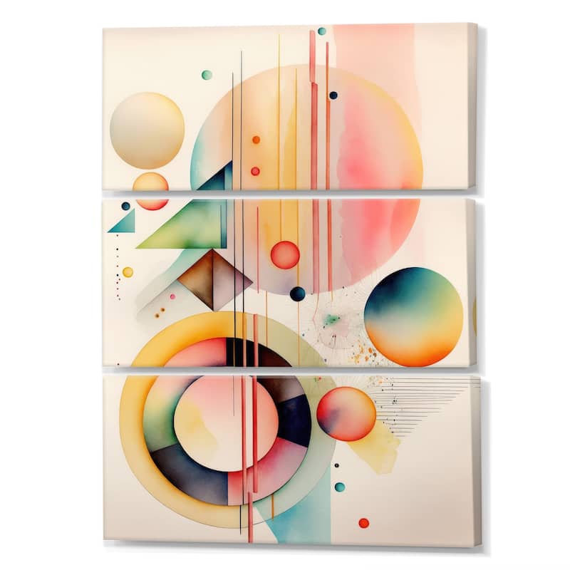 Designart "Pastel Minimalist Multi Shape Art III" Modern Geometric ...