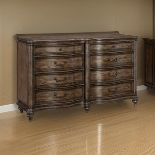 Deborah 68 Inch Dresser, 8 Drawers, Knobs and Drop Handles, Brown Wood ...