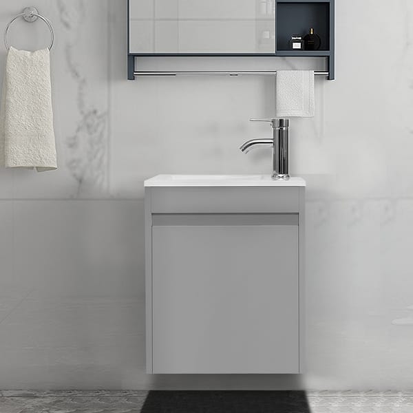 Eclife 16" Bathroom Vanity Resin Sink Set Chrome Faucet & Pop Up U ...