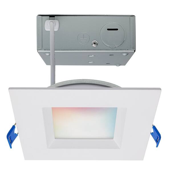 9W LED Direct Wire Low Profile Regress Baffle Downlight 4in. Square ...