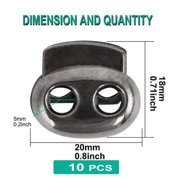 10pcs Plastic Spring Cord Locks Double Hole End Rope Toggle Fastener ...