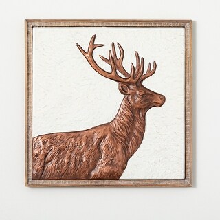 26"H Sullivans Reindeer Metal Relief Wall Art, Brown - 26"L x 1.5"W x ...