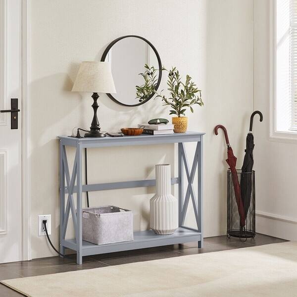 Console Table Power Outlets and USB Ports Entryway Hallway Living Room ...