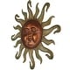 Copper Metal Sun Home Wall Decor with Smiling Face and Curved Rays ...