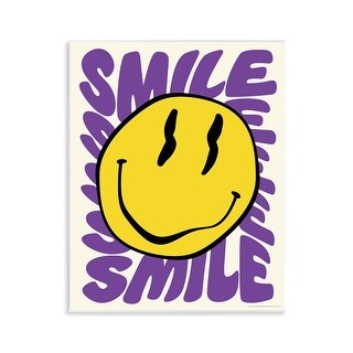 Stupell Groovy Smile Typography Wall Plaque Art Design By Reinders ...