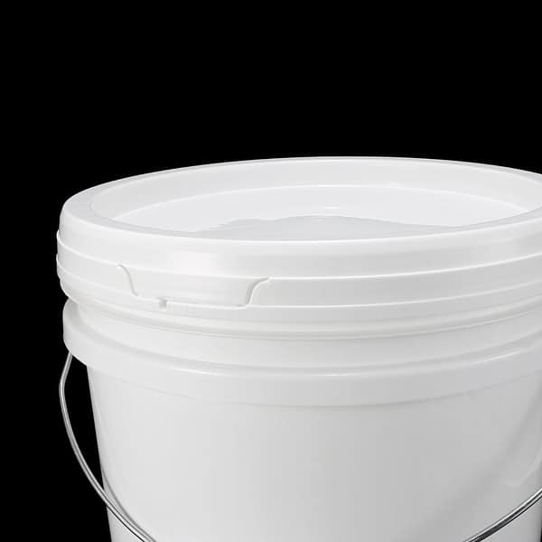 Plastic Paint Pail 2.64Gallon/10L Paint Can with Metal Lid, White - On ...