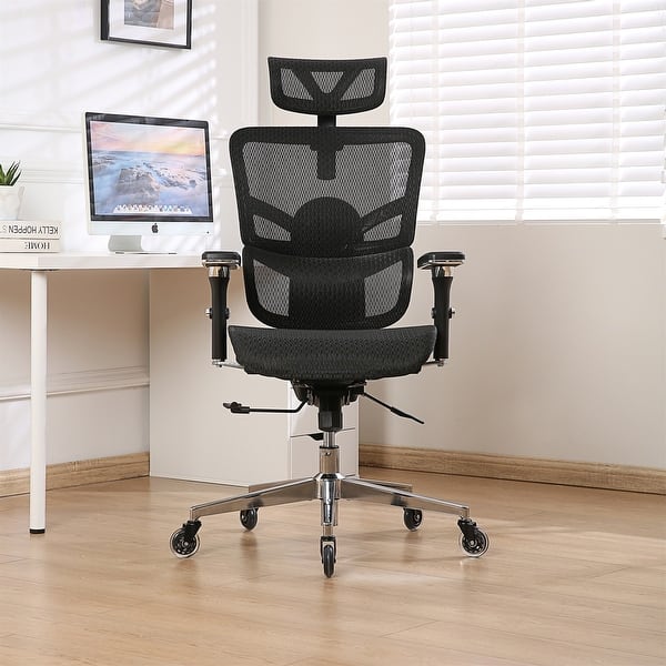 Adjustable Backrest Height Office Chair Metal Base Quiet Rubber Wheels ...