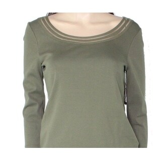 Lauren Ralph Lauren Women's Long Sleeve Jewel Neck Top Green Size M ...