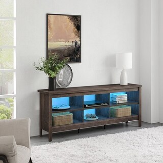 TV Stand for 75 Inch TV Stands with LED Lights, Media Console ...