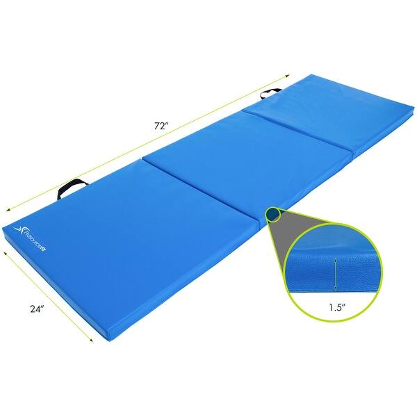 Prosource Fit Tri-Fold Folding Thick Exercise Mat 6'x2' with Handles ...