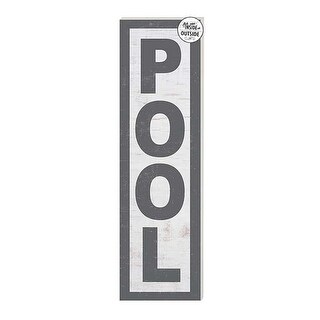 Weather Resistant "Pool" Rectangular Outdoor Wall Sign - 35" - Charcoal ...