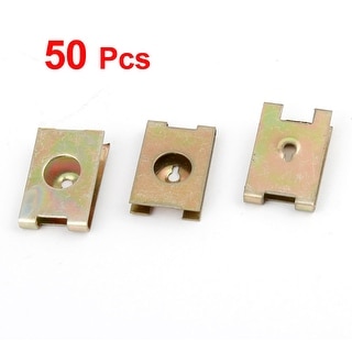50 Pcs Copper Tone Spring Metal Door Pannel Spire Screw U-Type Clips ...