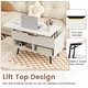 Lift Top Coffee Table with Hidden Compartment & Open Shelves, Flip Top ...