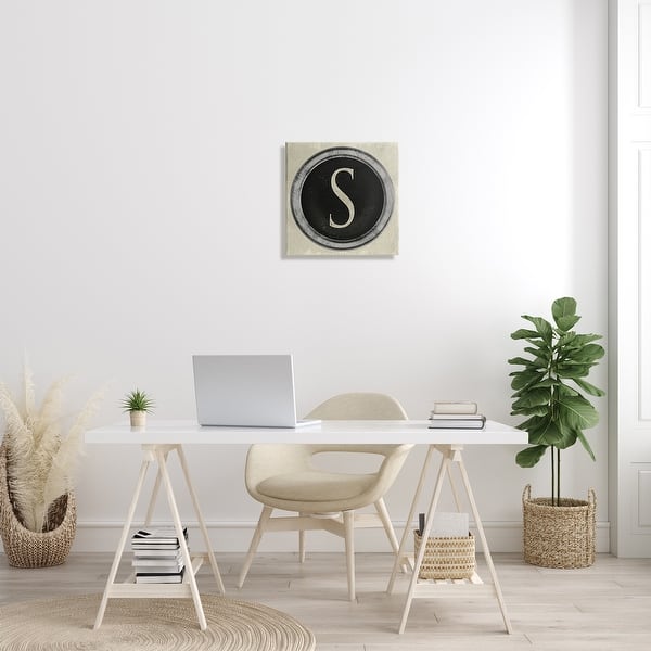 Stupell Letter S Initial Vintage Typewriter Key Shape Canvas Wall Art ...