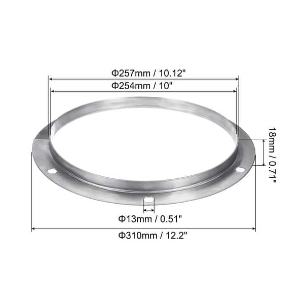 10" Duct Connector Flange Straight Pipe Exhaust Stainless Steel Plate ...