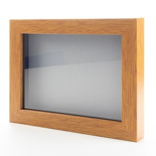Honey Pecan 6x6 Wood Shadow Box with Grey Acid-Free Backing - With 5/8 ...