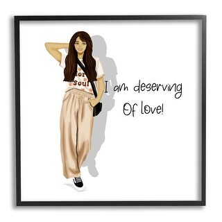 Stupell Deserving of Love Girl Framed Giclee Art Design by Saba Rauf ...