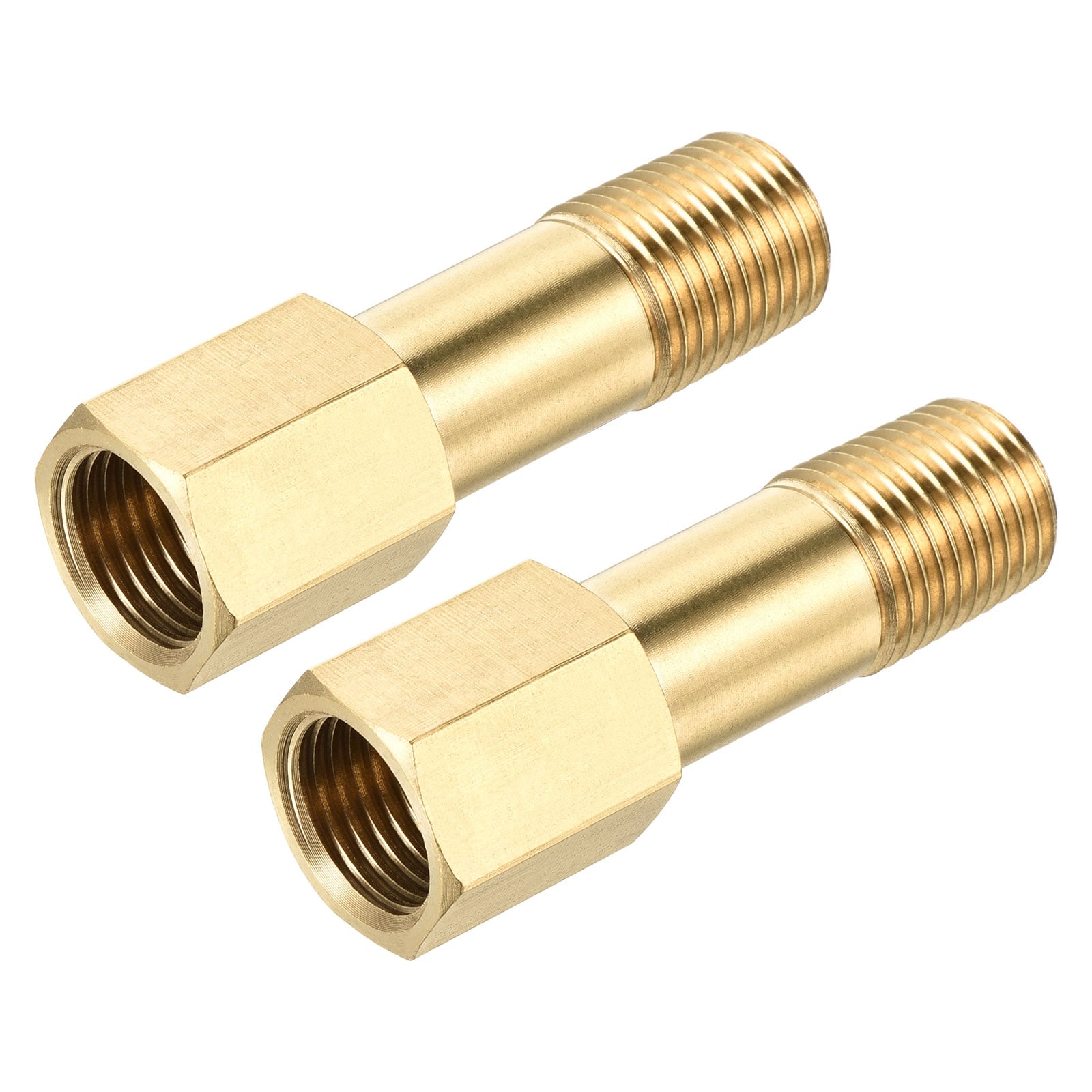 Brass Pipe Fitting G3/8 Adapter 50mm Extension Connector Hex Coupling 4 Pack - Golden Tone - Bed ...