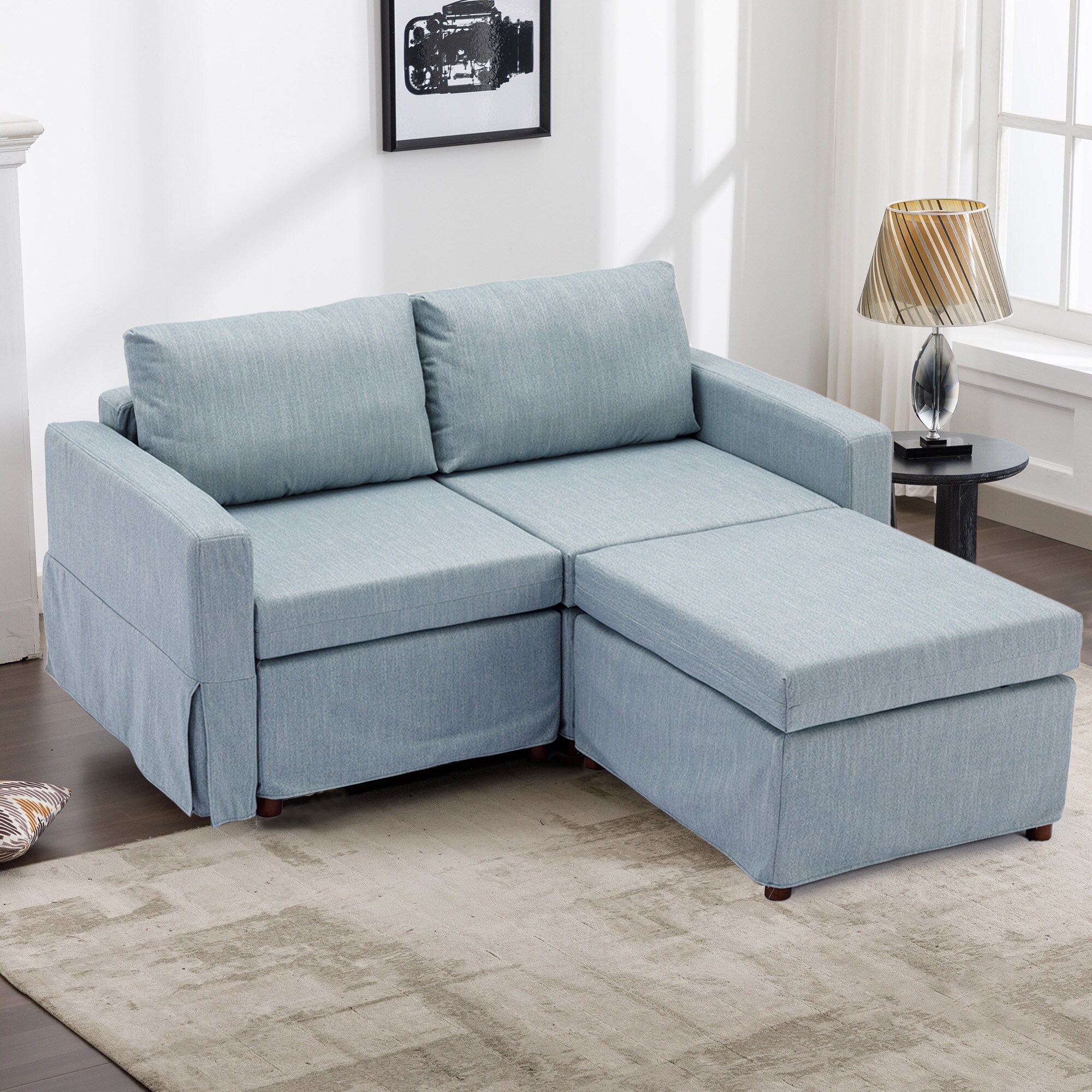 Oversized U-shape Sectional Sofa w/ Ottoman, Livingroom Modular ...