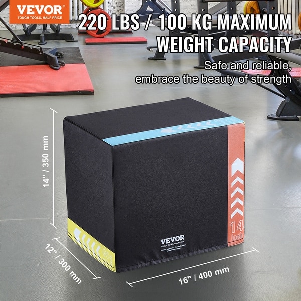 VEVOR 3 in 1 Plyometric Jump Box,Anti-Slip Fitness Exercise Step Up Box ...