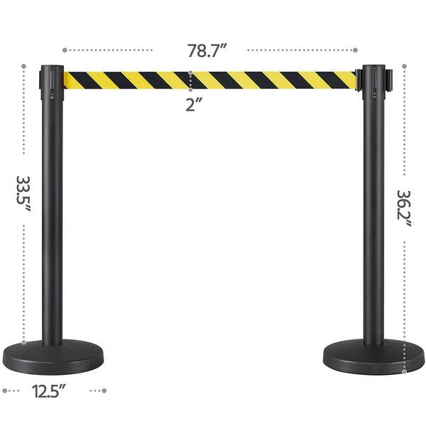 Yaheetech Retractable Belt Stanchion Queue Barriers Security Pole Post ...