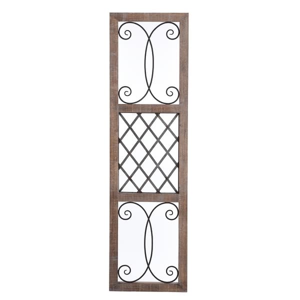 Traditional Rectangle Aspire Scroll Metal and Wood Wall Art - Bed Bath ...