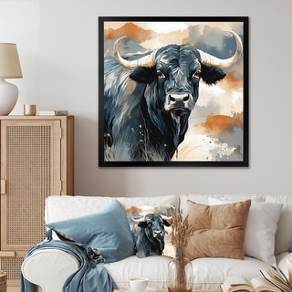 Designart "Wild African Buffalo Portrait I" Buffalo Wall Decor Black ...