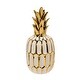 10" Ceramic Pineapple Decor Contemporary Glam White and Gold Decorative ...
