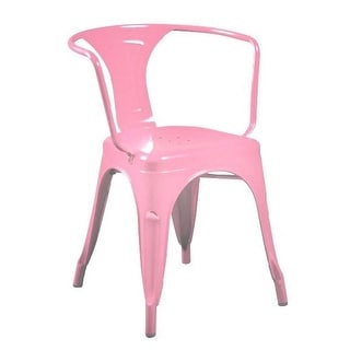 Pink Metal Chair with Arms - 28.5"H (SH17.5) x 20.5"W x 20" - Bed Bath ...
