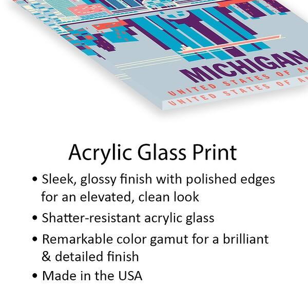 Detroit Travel Poster 2 Print On Acrylic Glass by Jim Zahniser - Bed ...