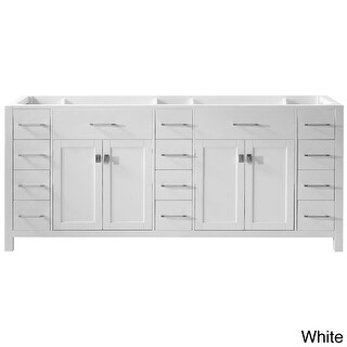 Caroline Parkway 78-in Double Sink Bathroom Vanity Cabinet Base - Bed ...